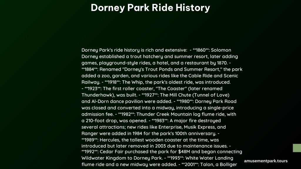 Dorney Park Ride History - amusementpark.tours